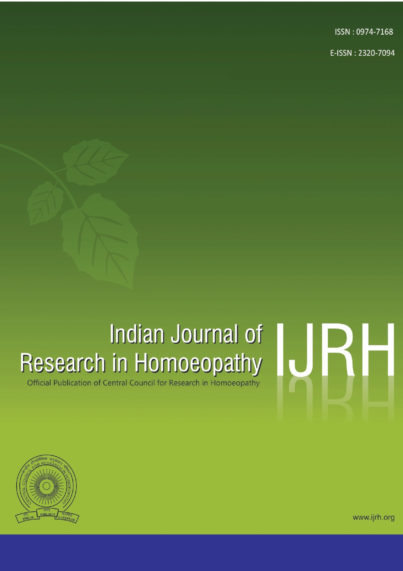 Indian Journal Of Research In Homoeopathy Central Council For